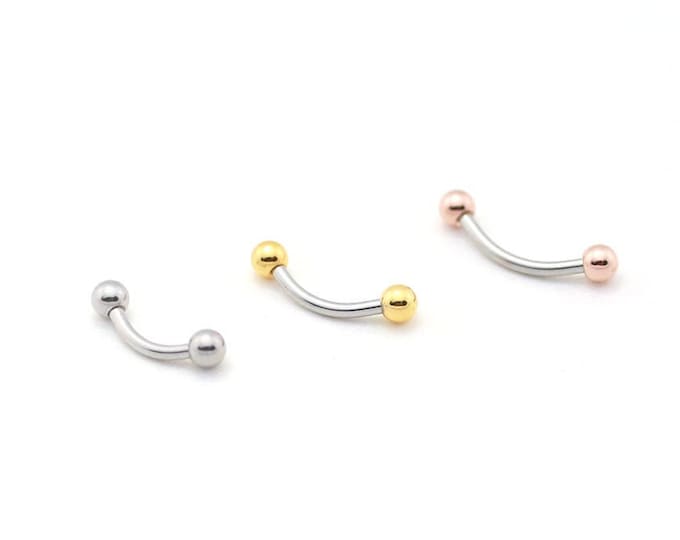 Curved Barbell Piercing 3/4mm Ball Piercing Cartilage | Etsy