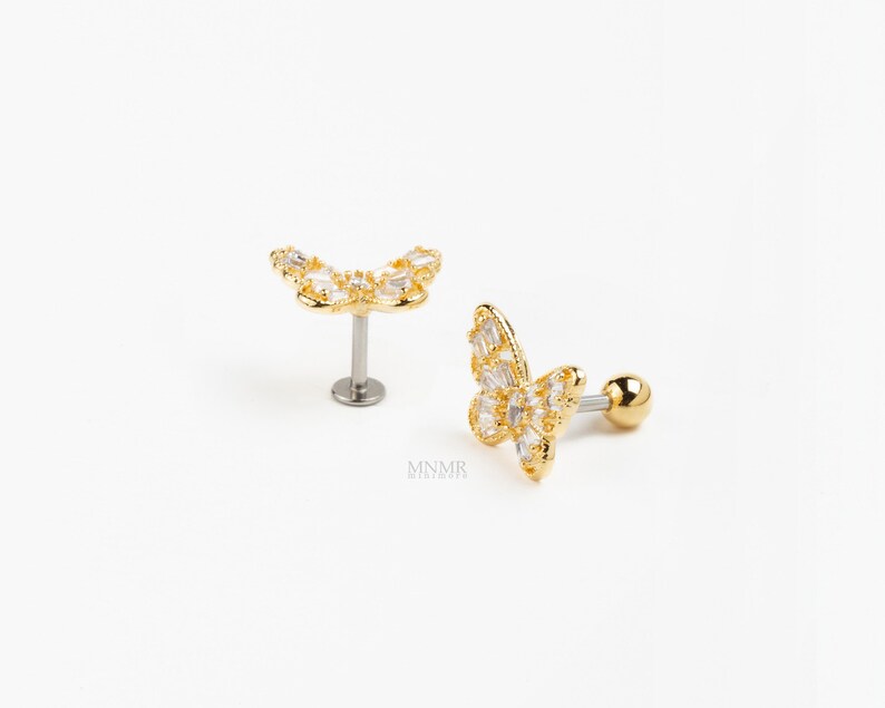 NEW Sparkly Butterfly Earring Tragus Tarring Dainty - Etsy