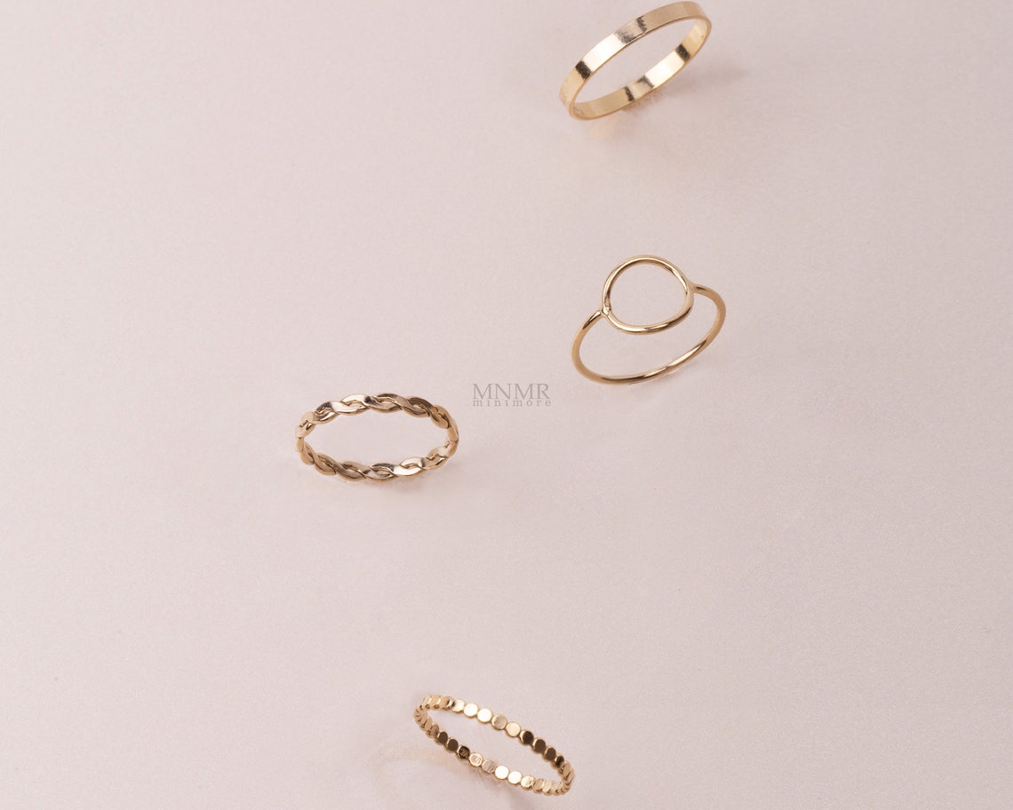 14K Gold Filled Braided Rope Ring Dainty Ring Minimalist - Etsy