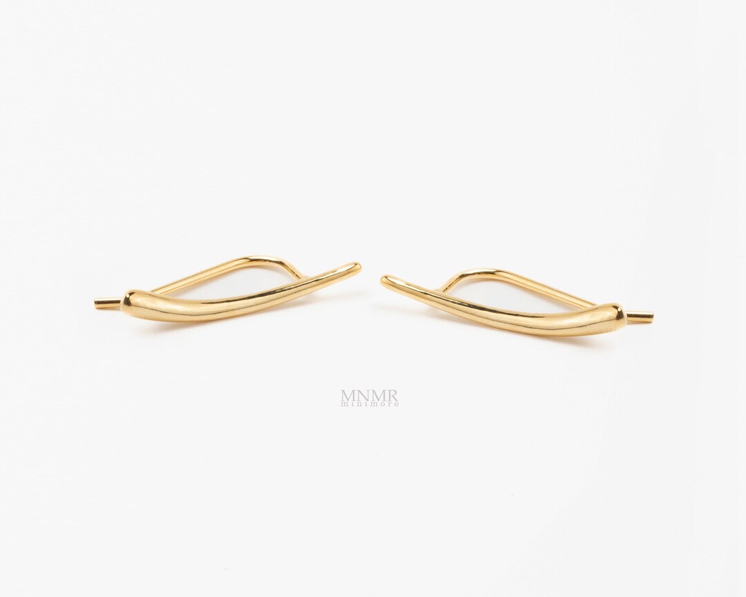 Dainty Plain Bar Ear Cuff, Ear Climber, Bar Cartilage Cuff, Ear Cuff ...