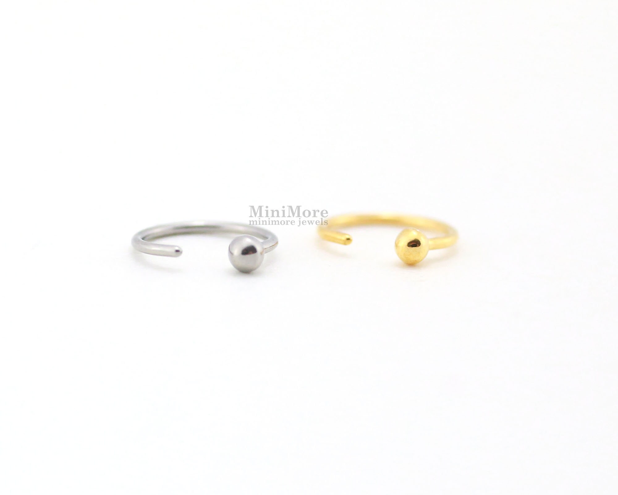 Adjustable Cartilage Hoop Surgical Steel CZ Hoops Ball - Etsy Canada