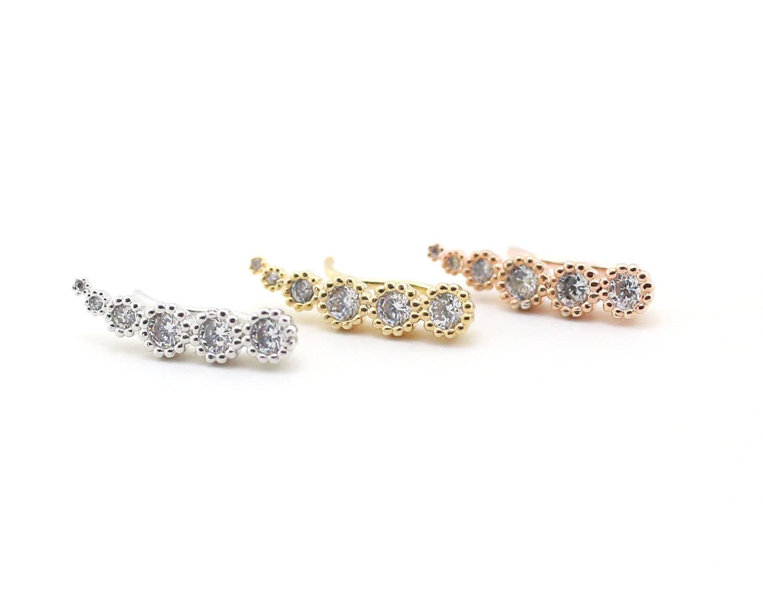 CZ Bar Ear Cuff Ear Climber Bar Cartilage Cuff Ear Cuff - Etsy
