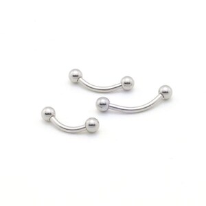 Curved Barbell Piercing, 3/4mm Ball Piercing, Cartilage Piercing ...
