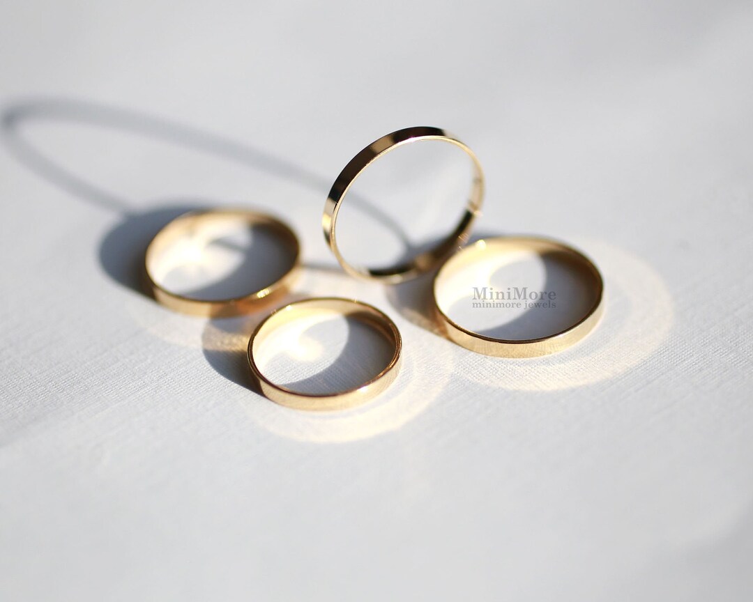 14K Gold Filled Stacking Ring, Dainty Ring Stack, Plain Gold Ring ...