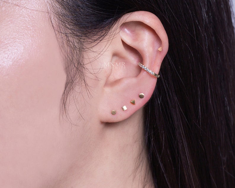 Micro Tiny Flat Disc Flatback Earring Push-pin Earring - Etsy