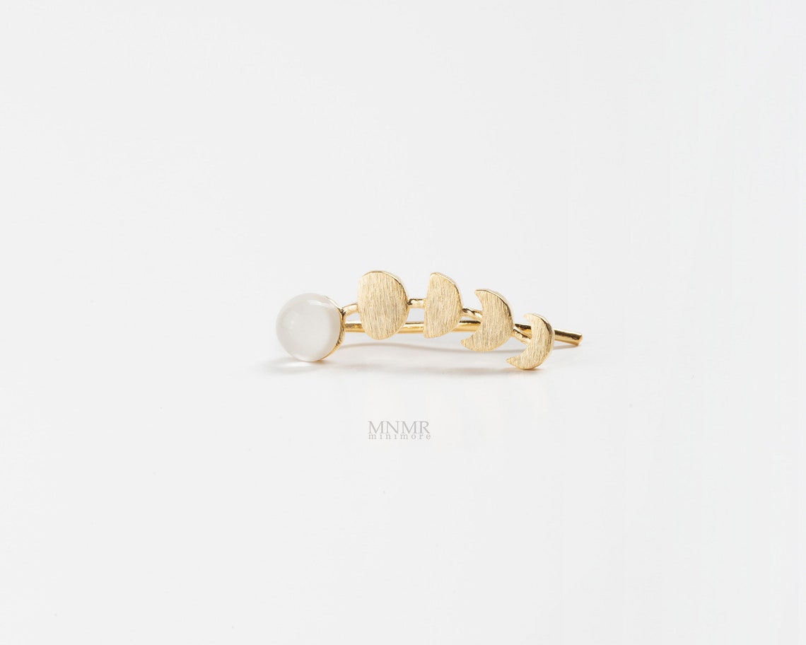 Moon Stone & Moon Ear Cuff Moon Ear Climber Moon Ear Cuff - Etsy