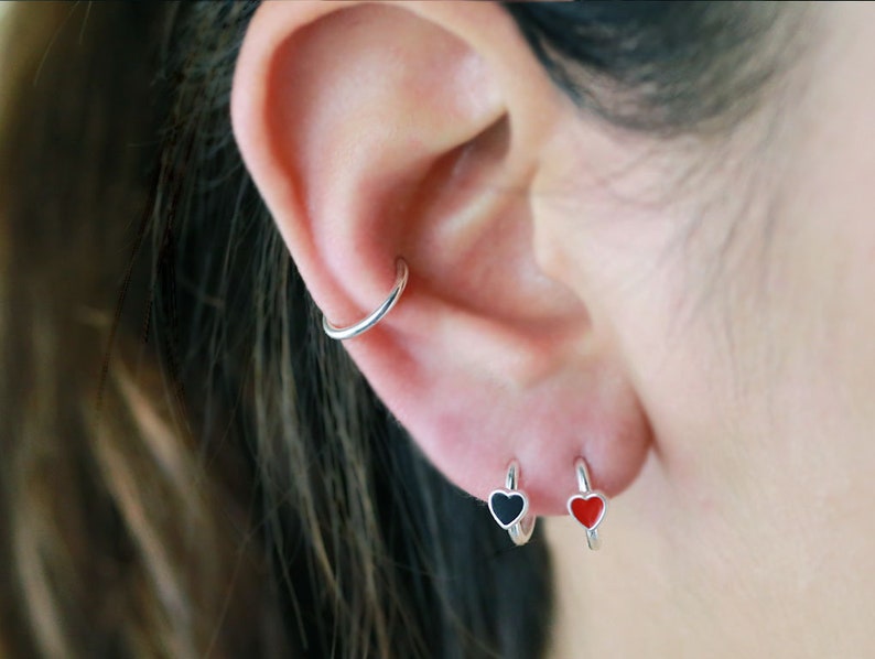 Cartilage Hoop 925 Sterling Silver Huggie Hoop Ear Hoop - Etsy