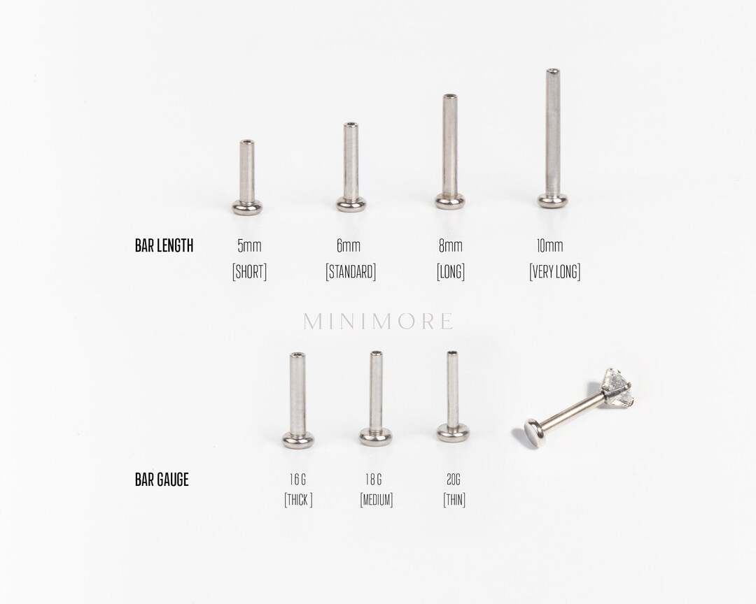 316L Surgical Steel Push Pin Replacement Flat Backing, Flat Back ...