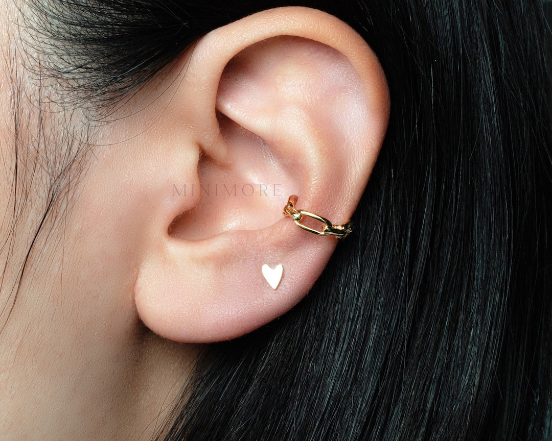NEW! Double Layered Plain Ear Cuff, Gold Cuff, Non Pierced Cuff, Conch ...