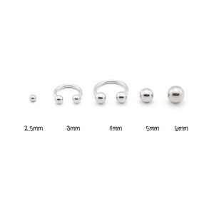 Horseshoe Ring Piercing, 3/4mm Ball Piercing, Surgical Steel Ball ...