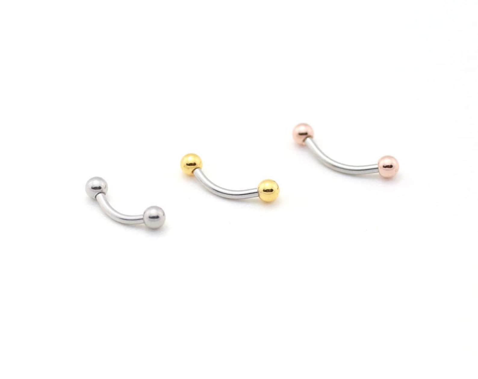Curved Barbell Piercing 3/4mm Ball Piercing Cartilage - Etsy