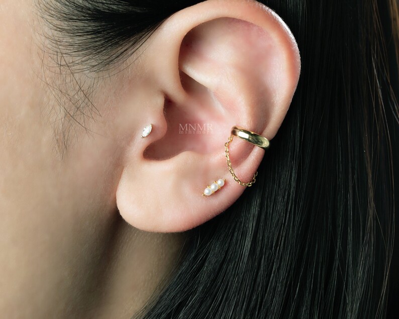 NEW Ultra Tiny Marquise Cartilage Earring Tragus Flatback - Etsy