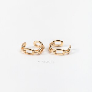 NEW! Double Layered Plain Ear Cuff, Gold Cuff, Non Pierced Cuff, Conch ...