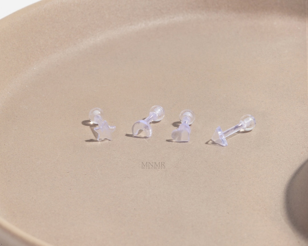 Hypoallergenic Clear Barbell, Clear Jelly Piercing, Cartilage Earring ...