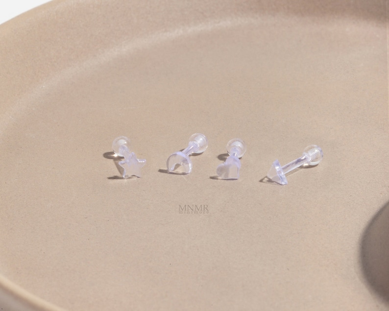 Hypoallergenic Clear Barbell, Clear Jelly Piercing, Cartilage Earring ...