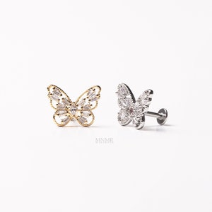 NEW Sparkly Butterfly Earring Tragus Tarring Dainty - Etsy
