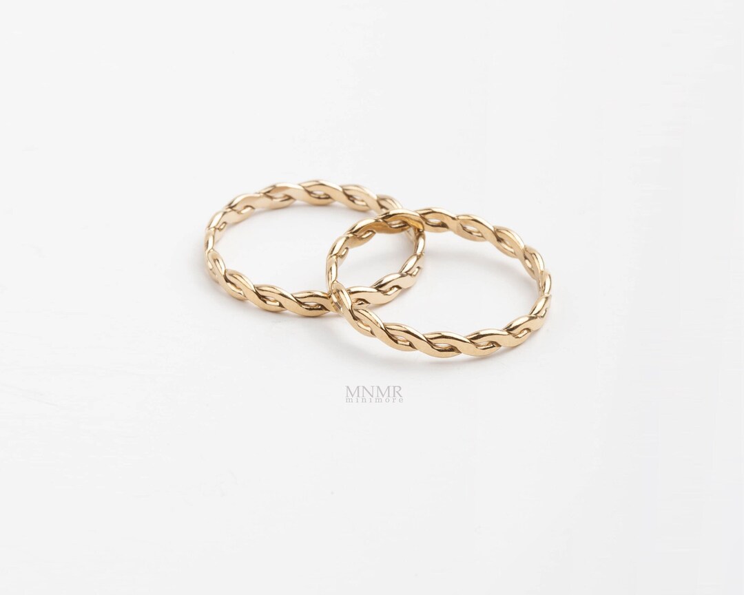 14K Gold Filled Braided Rope Ring, Dainty Ring, Minimalist Jewelry ...