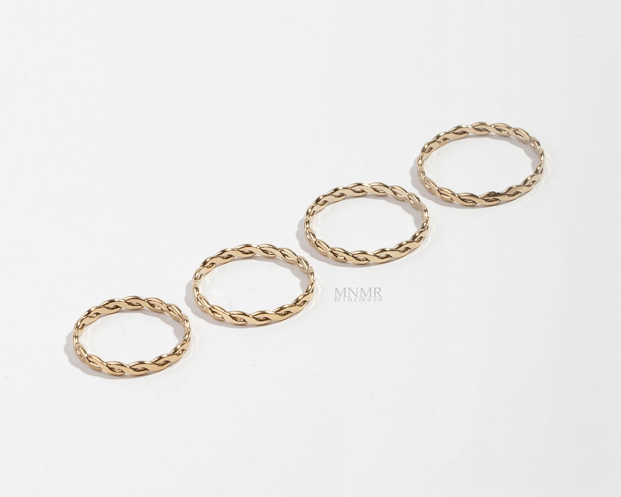 14K Gold Filled Braided Rope Ring Dainty Ring Minimalist - Etsy