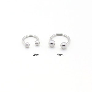 Horseshoe Ring Piercing, 3/4mm Ball Piercing, Surgical Steel Ball ...