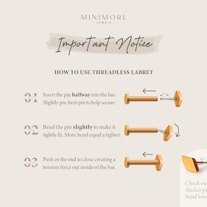 Threadless Pushpin Insert Tool, 18-20g Pushpin Earring, Flatback Post ...