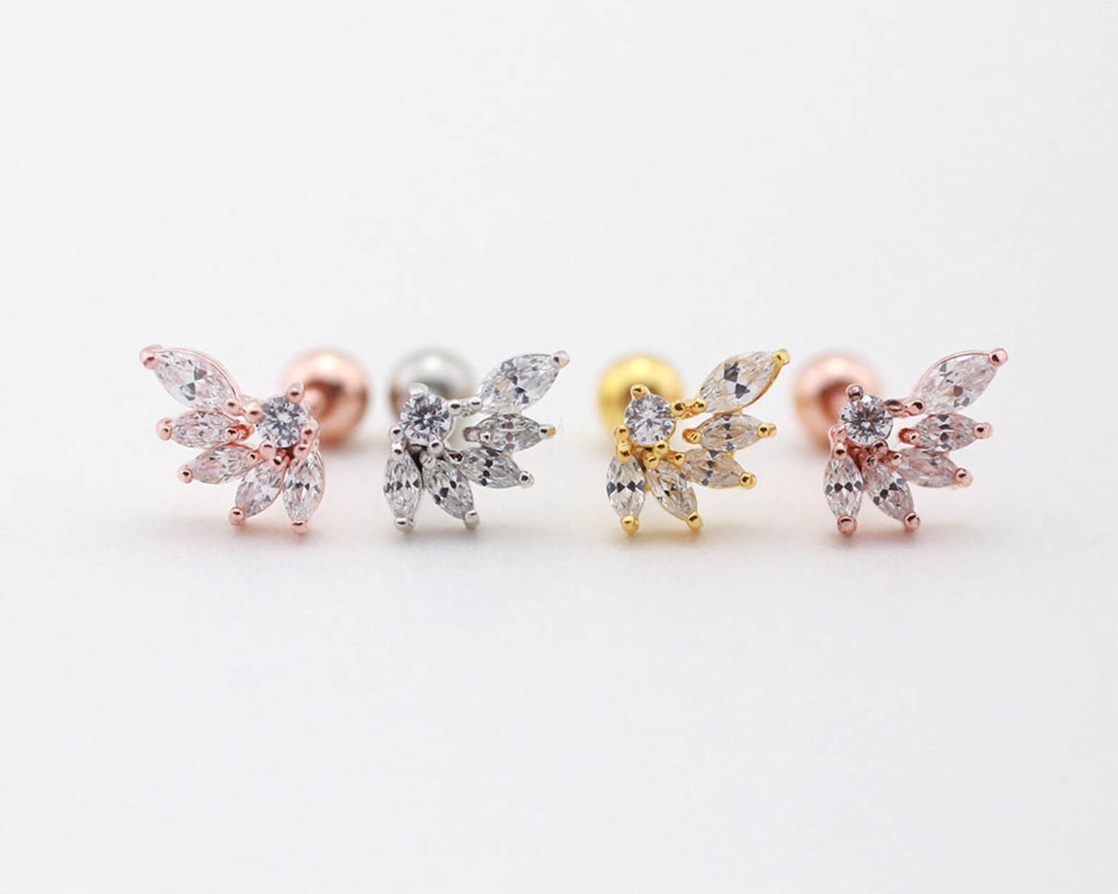 Flash Sale Wing cartilage earring Screw back earring Dainty | Etsy