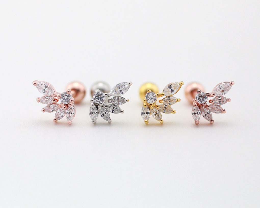 Flash Sale Wing cartilage earring Screw back earring Dainty | Etsy