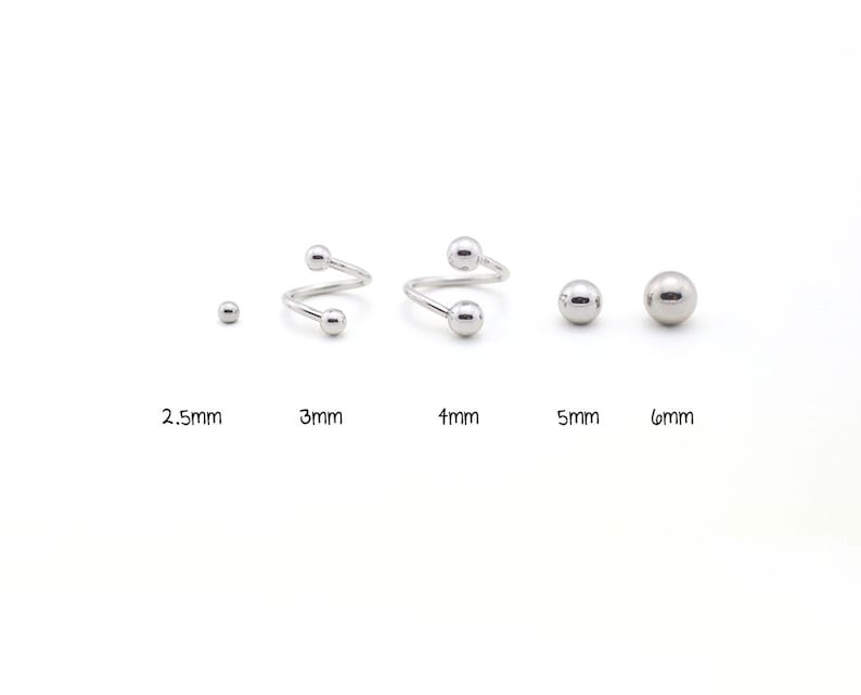 Twist Barbell Twist 3/4mm Ball Piercing Surgical Steel Ball - Etsy