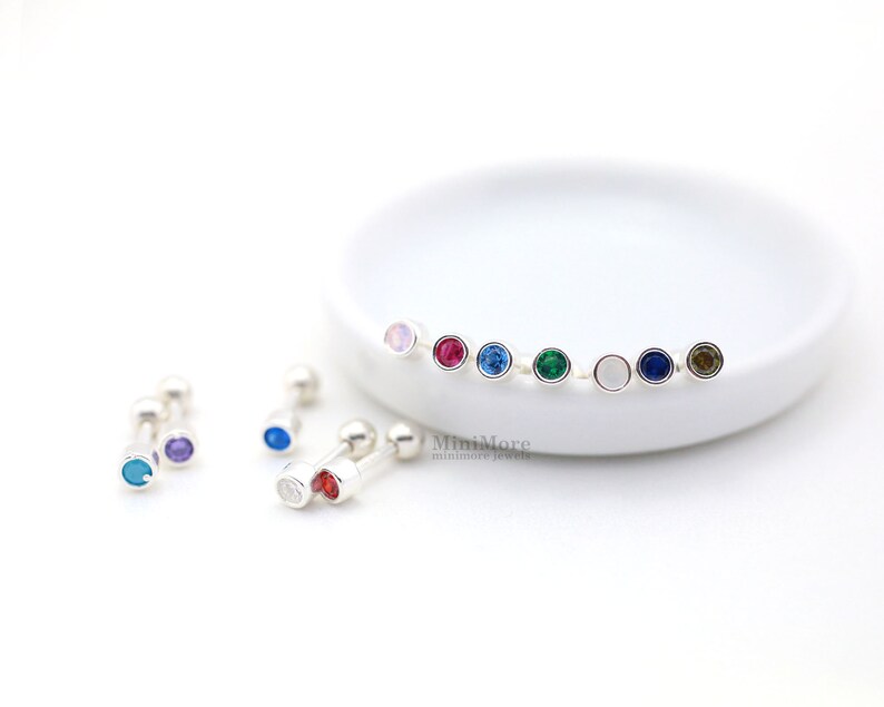 Birthstone Piercing Tragus Earring Personalized Jewelry - Etsy
