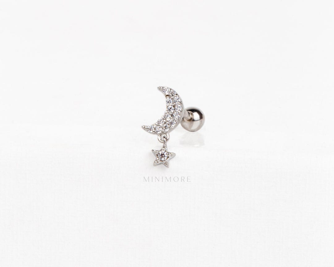 NEW! Dangled Cartilage Earring, Butterfly Flatback Stud, Flatback Helix ...