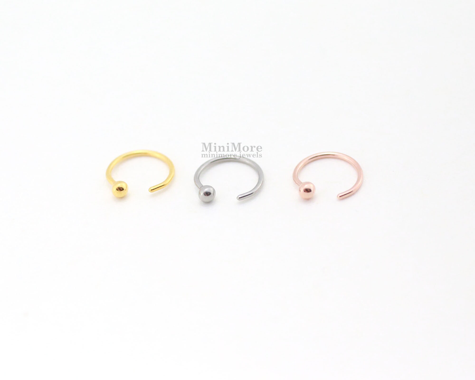 Adjustable Cartilage Hoop Surgical Steel CZ Hoops Ball - Etsy Canada