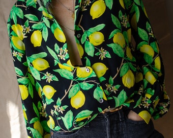 Lemon yellow blouse | Etsy