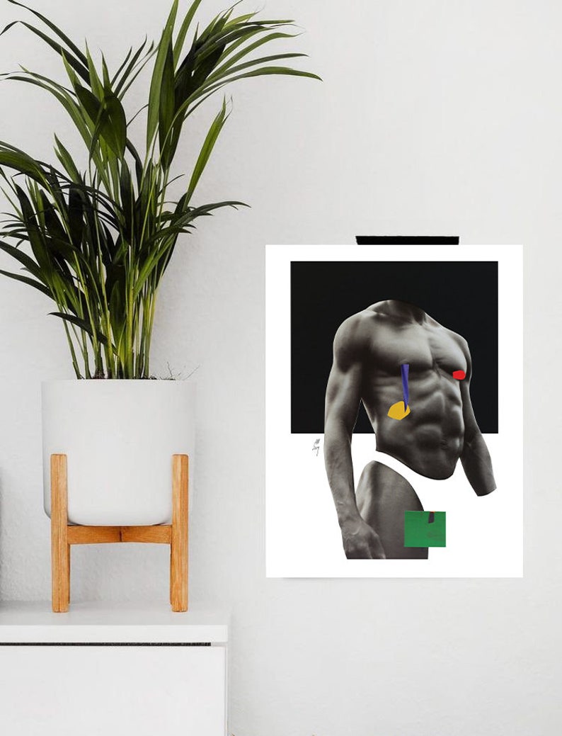 Printable Eros, Athlete Nude Body Collage Poster Art, Instant Download ...