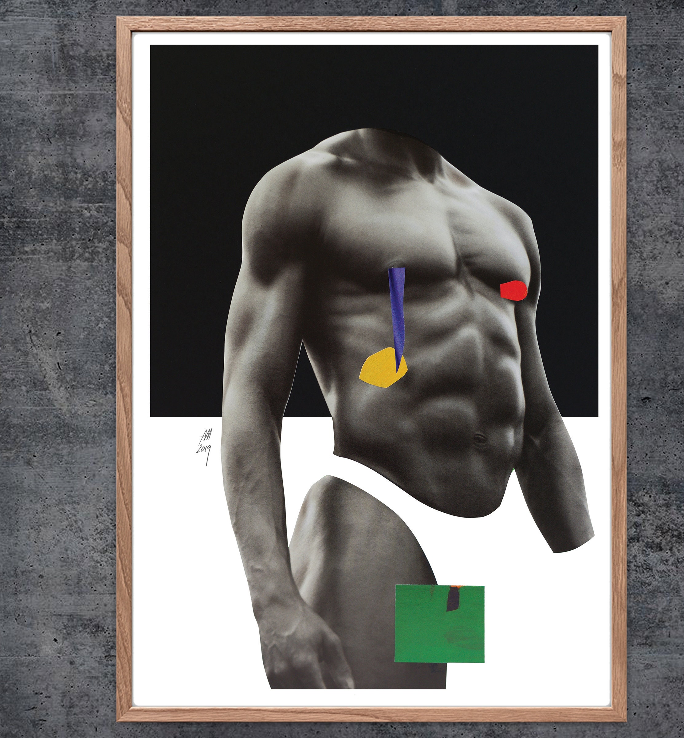 Printable Eros, Athlete Nude Body Collage Poster Art, Instant Download ...