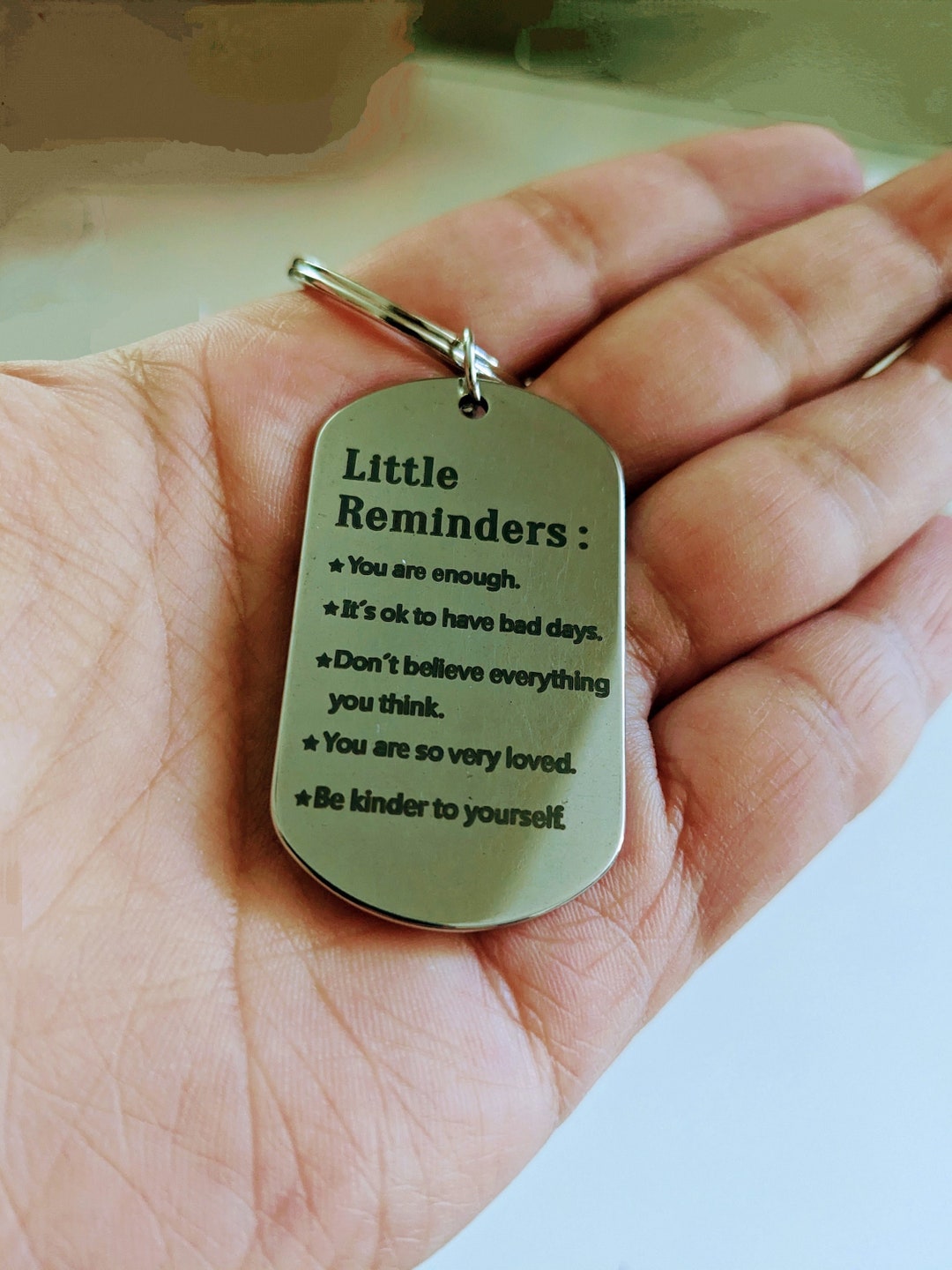 Little Reminders Keychain,mental Health Gift,you Are Enough,inspiration ...