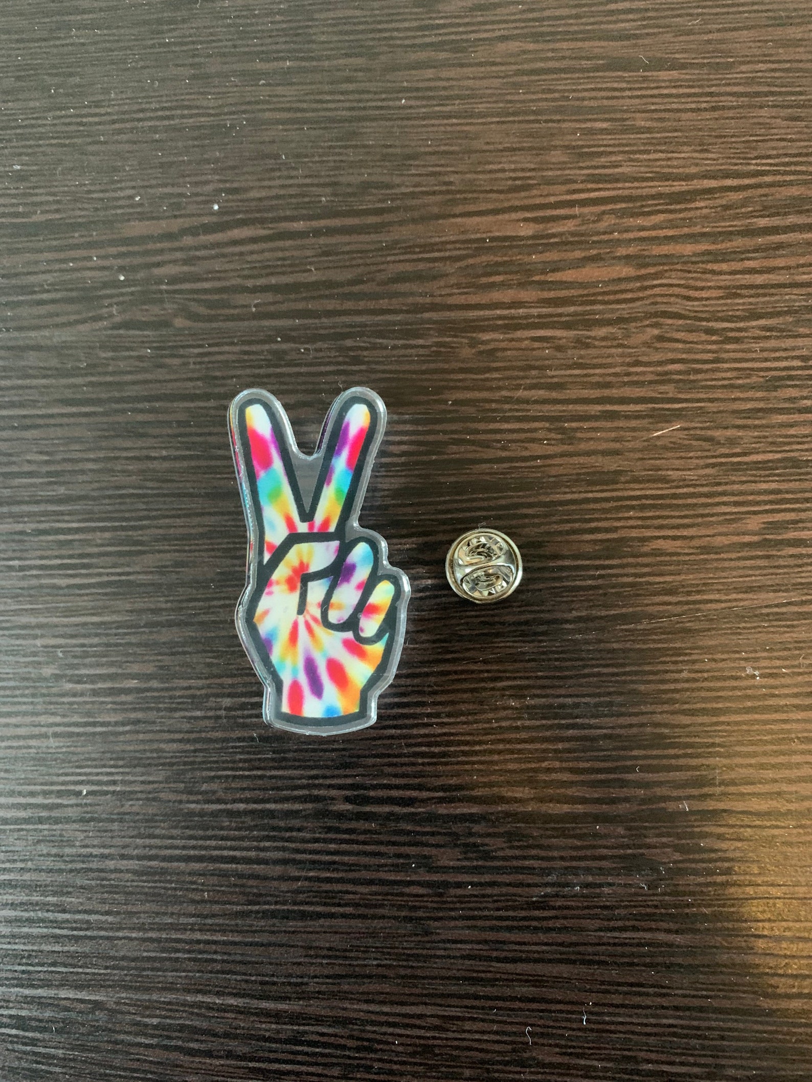 Tie Dye Peace Sign Acrylic Pin - Etsy