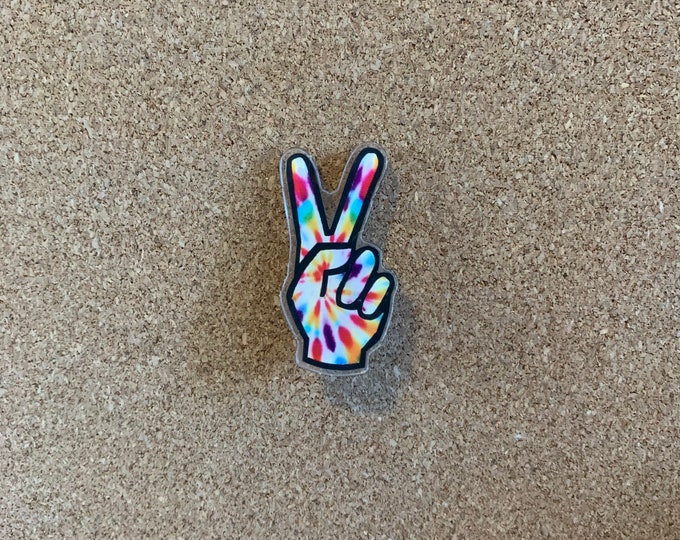 Tie Dye Peace Sign Acrylic Pin - Etsy