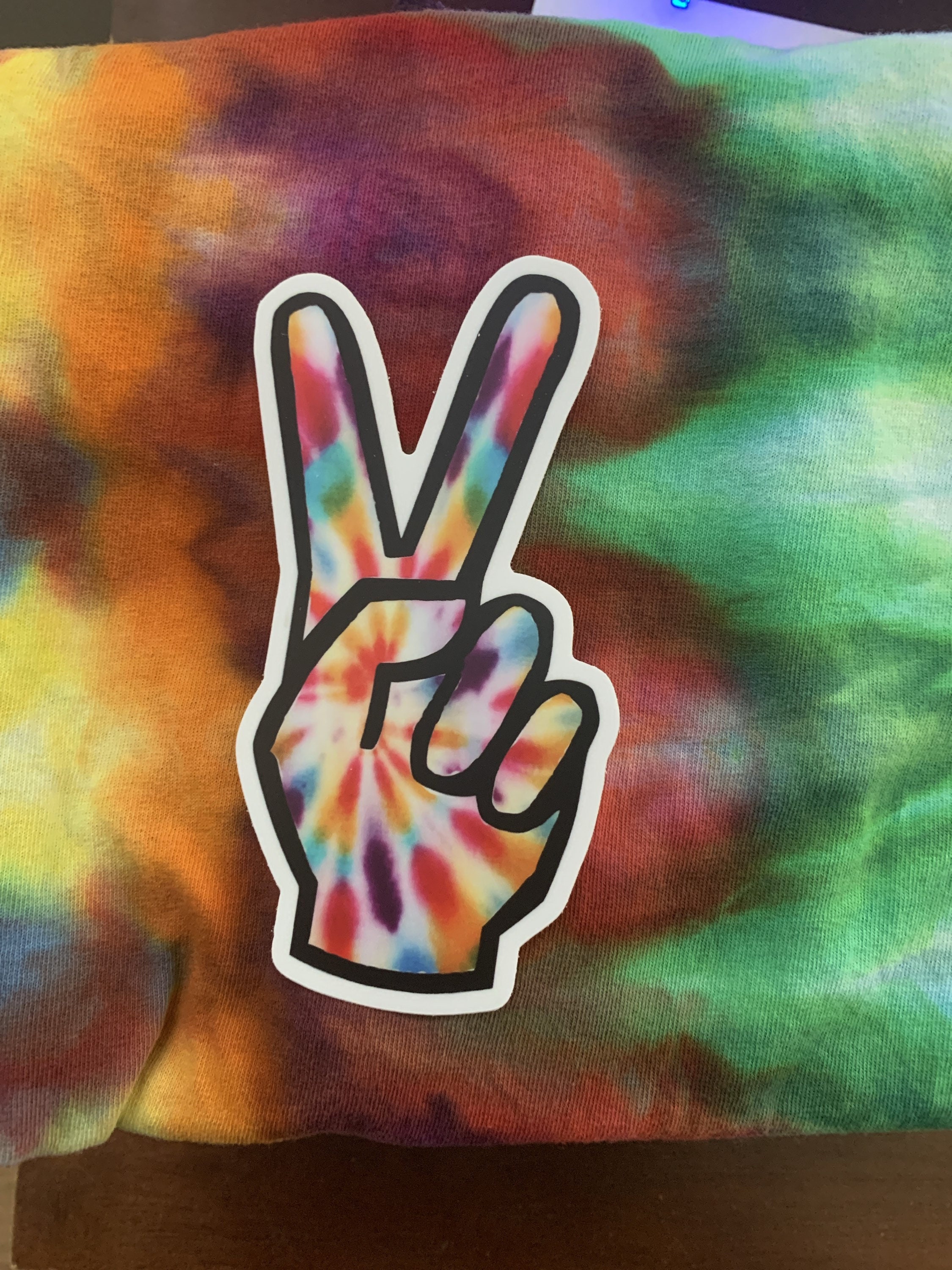Extra Large Tie Dye Peace Sign Sticker - Etsy