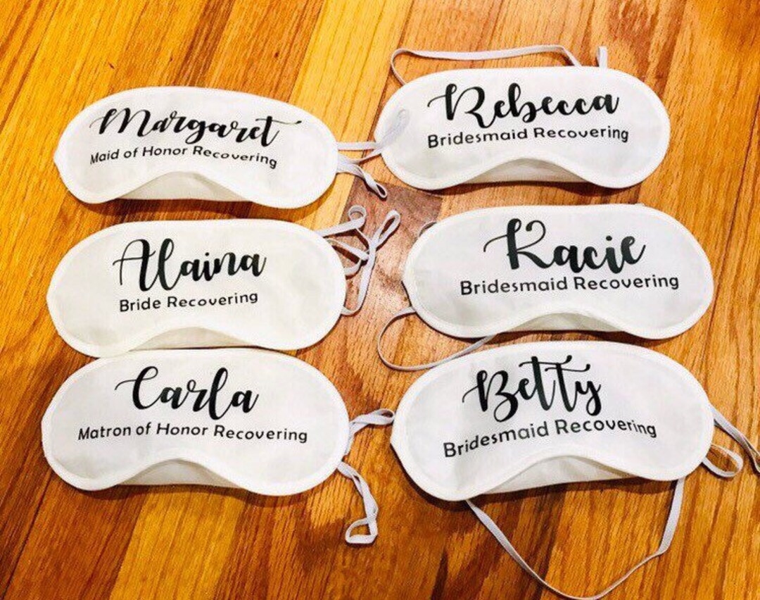 Custom and Personalized Eye Masks. Bridal Party Sleepover Masks ...