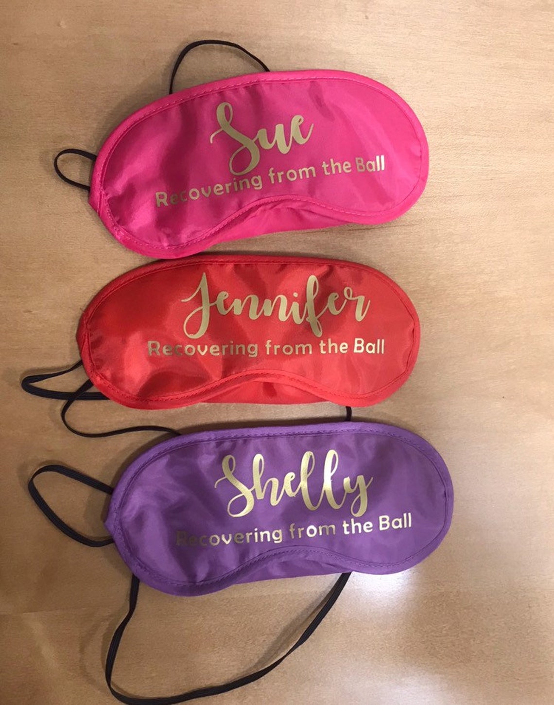 Black and Gold Personalized Eye Masks. Recovering Sleepover | Etsy