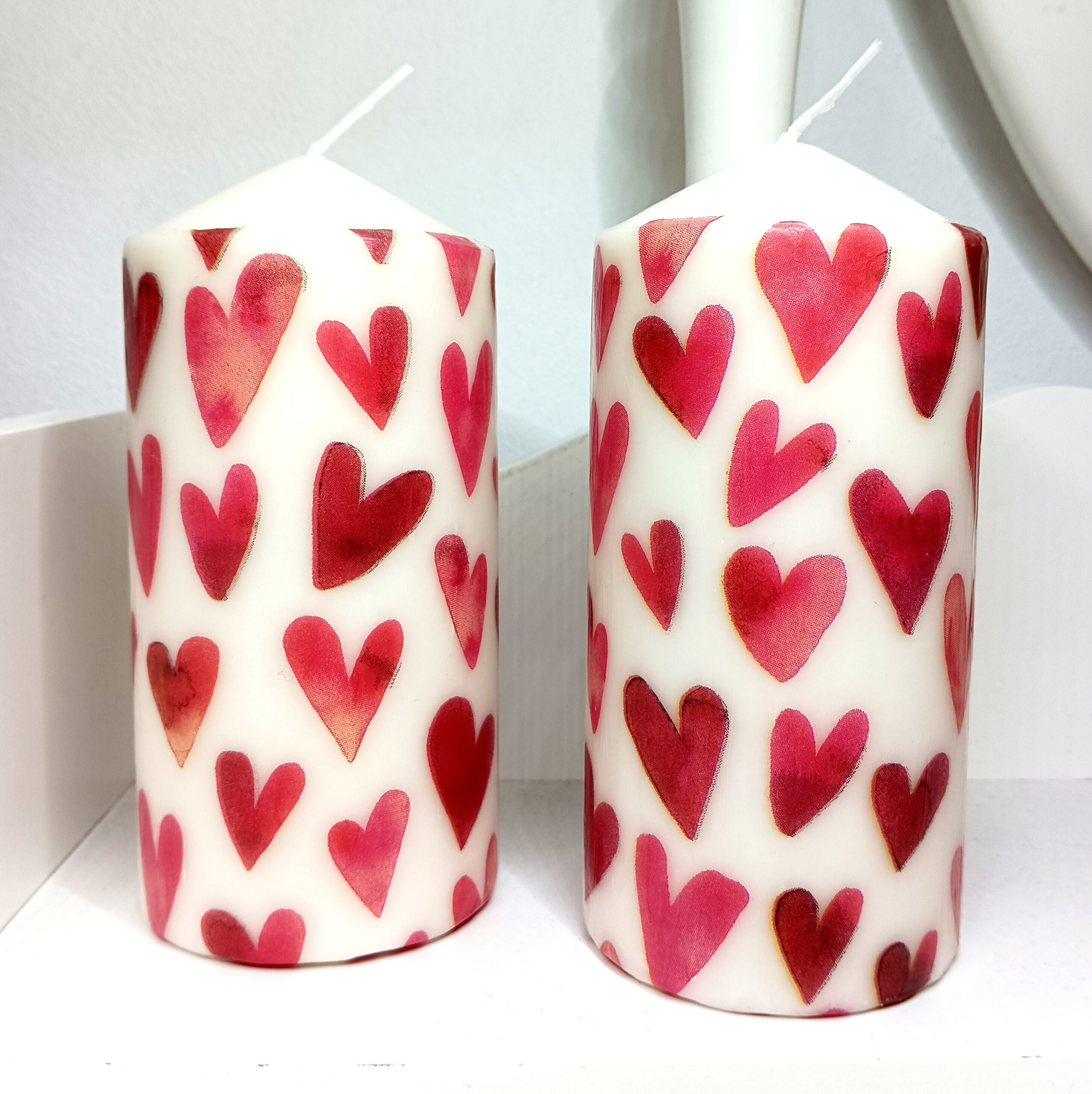 Valentines Day Candles Set Heart Candle Decor Candle Gift Set for Woman ...