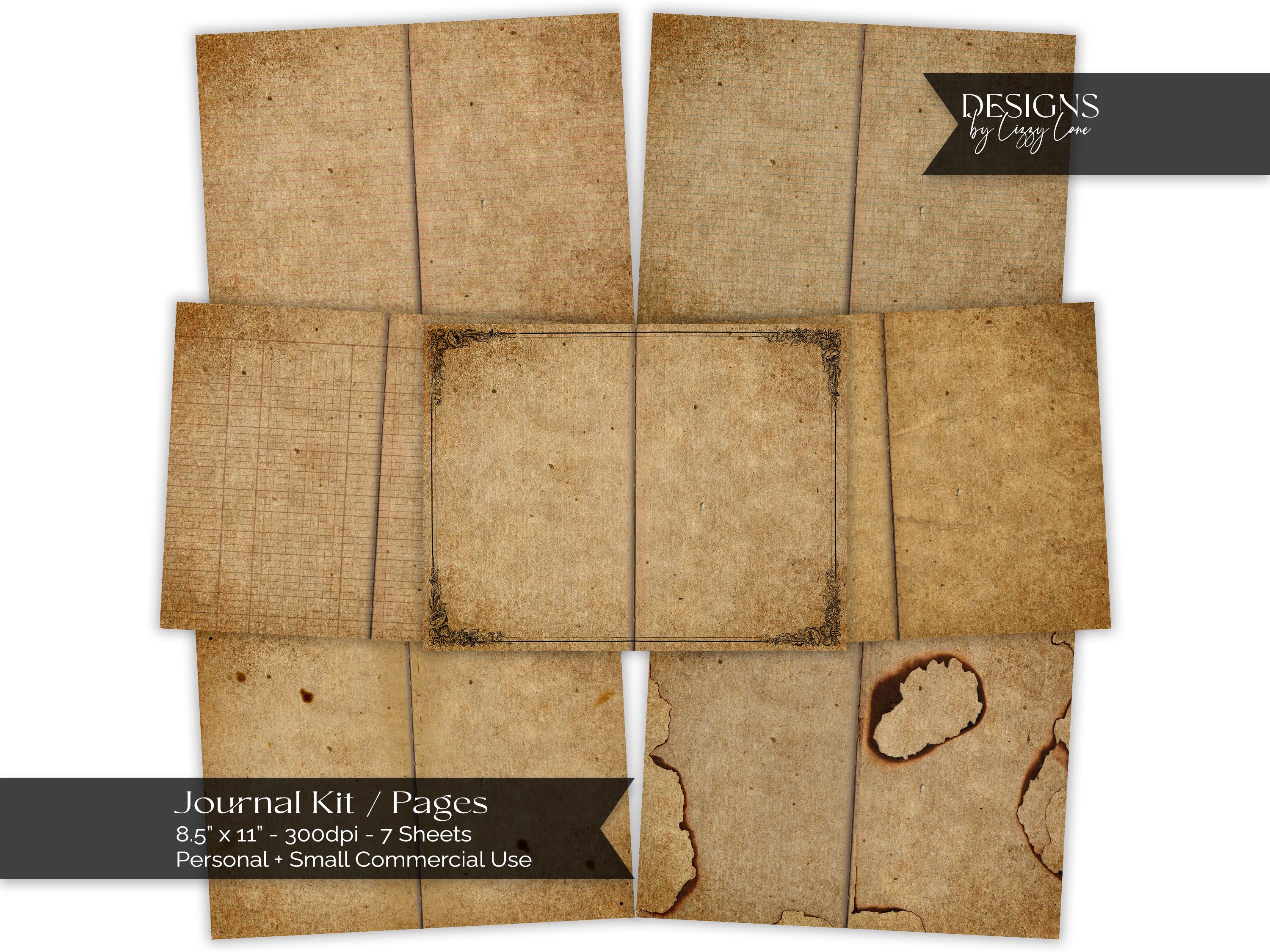 Simple Grunge Printable Journal Pages for Junk Journals, Scrapbooks ...