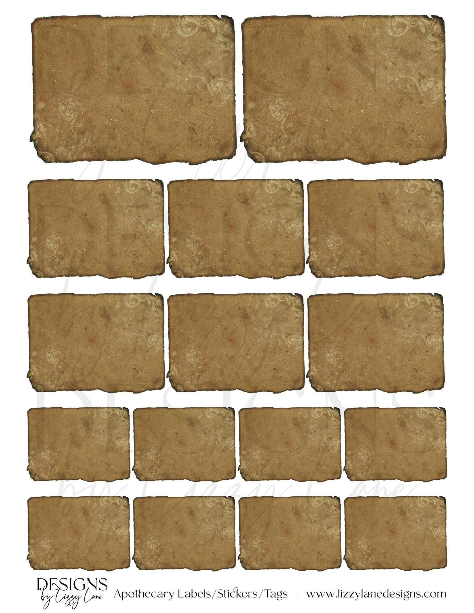 Kraft Apothecary Labels Blank Plain Printable Stickers Digital Download ...