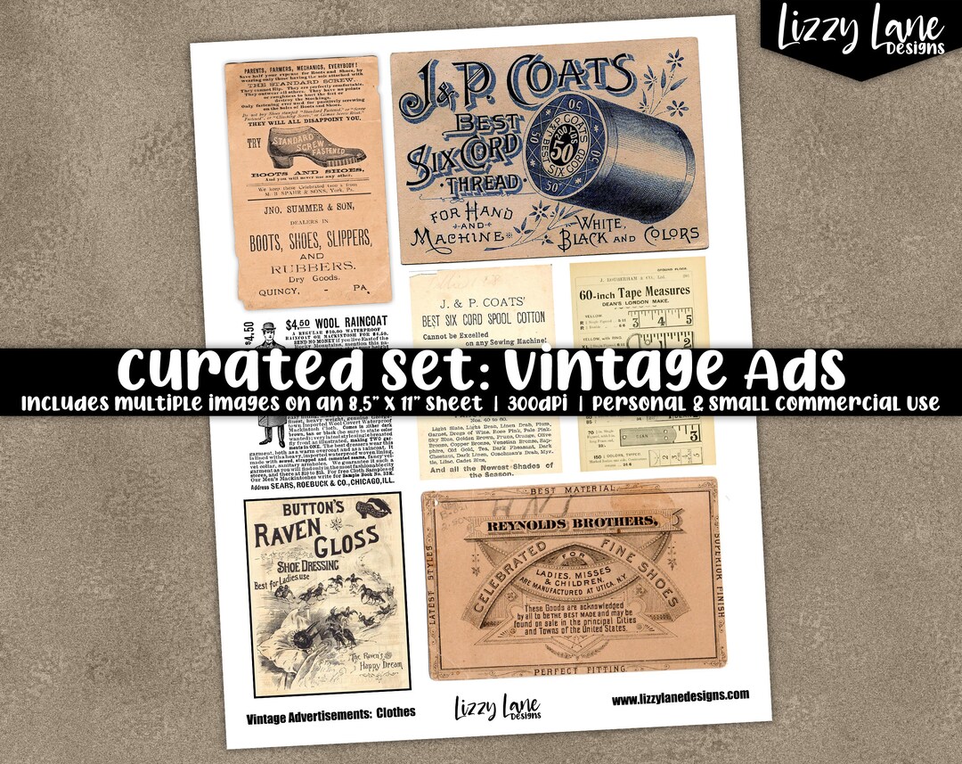 Vintage Clothing Advertisements Printable Ephemera Clothes - Etsy