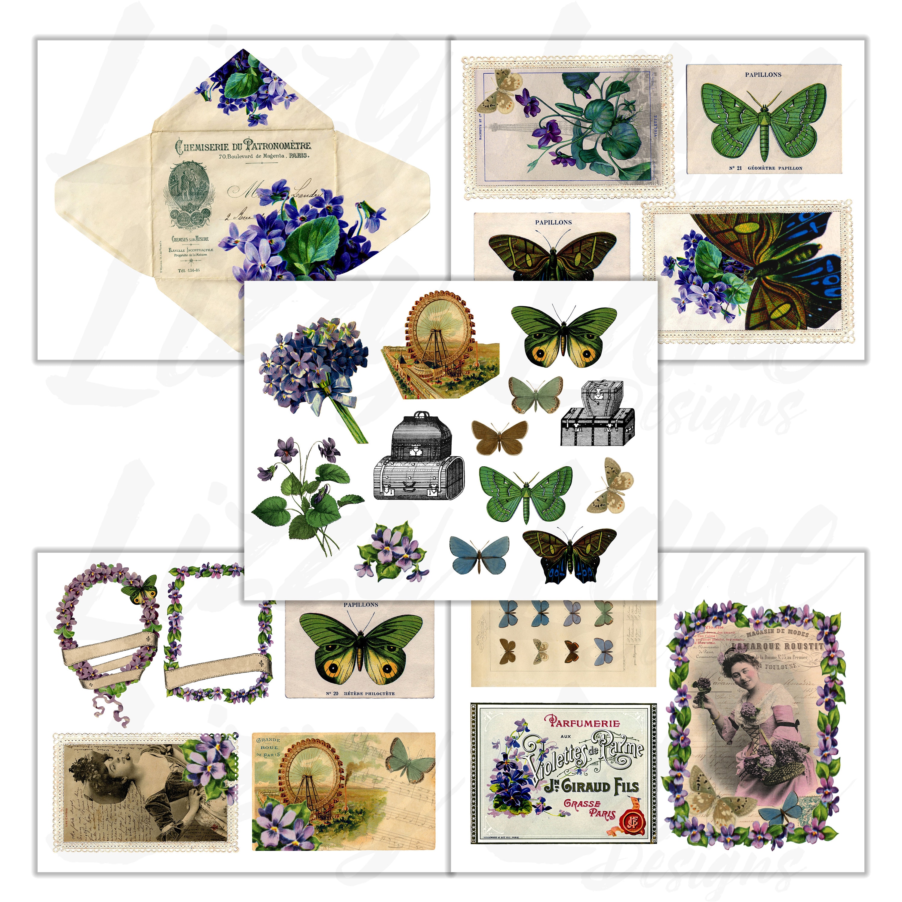 French Violets A5 Printable Journal Kit Journal Pages | Etsy