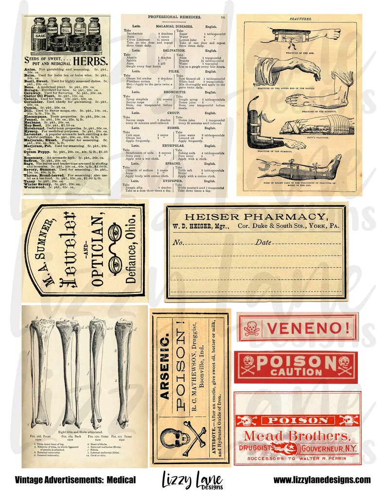 Vintage Medical Advertisements Printable Ephemera Doctor - Etsy