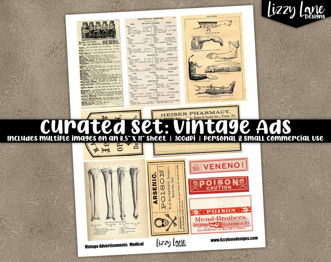 Vintage Medical Advertisements Printable Ephemera Doctor - Etsy