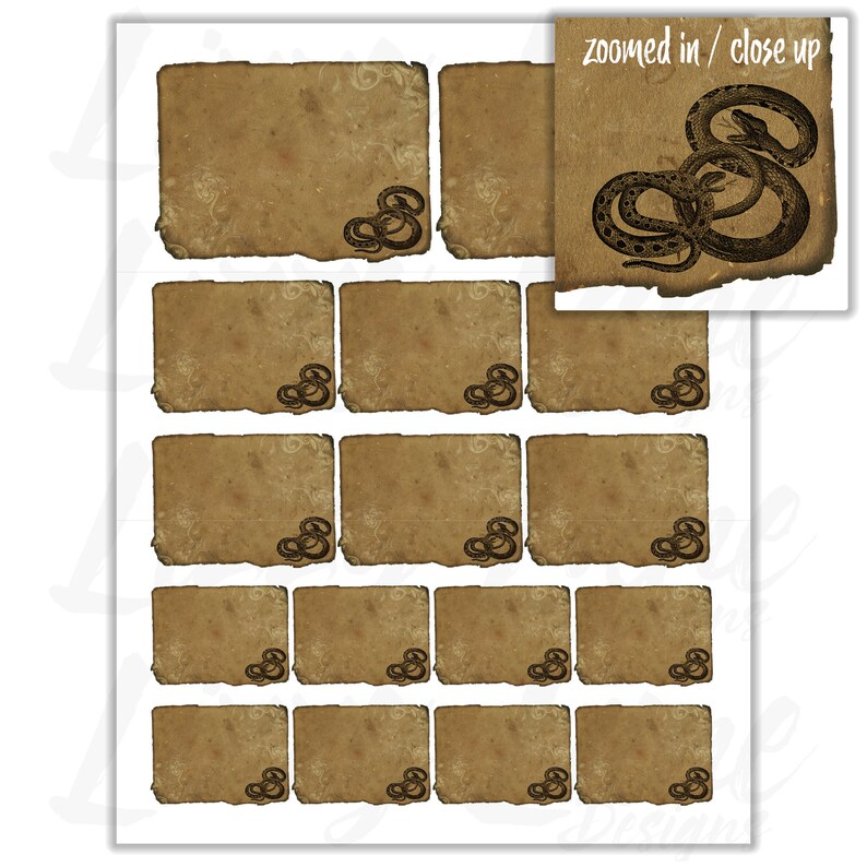Apothecary Labels With Snakes Serpents Printable Collage - Etsy UK