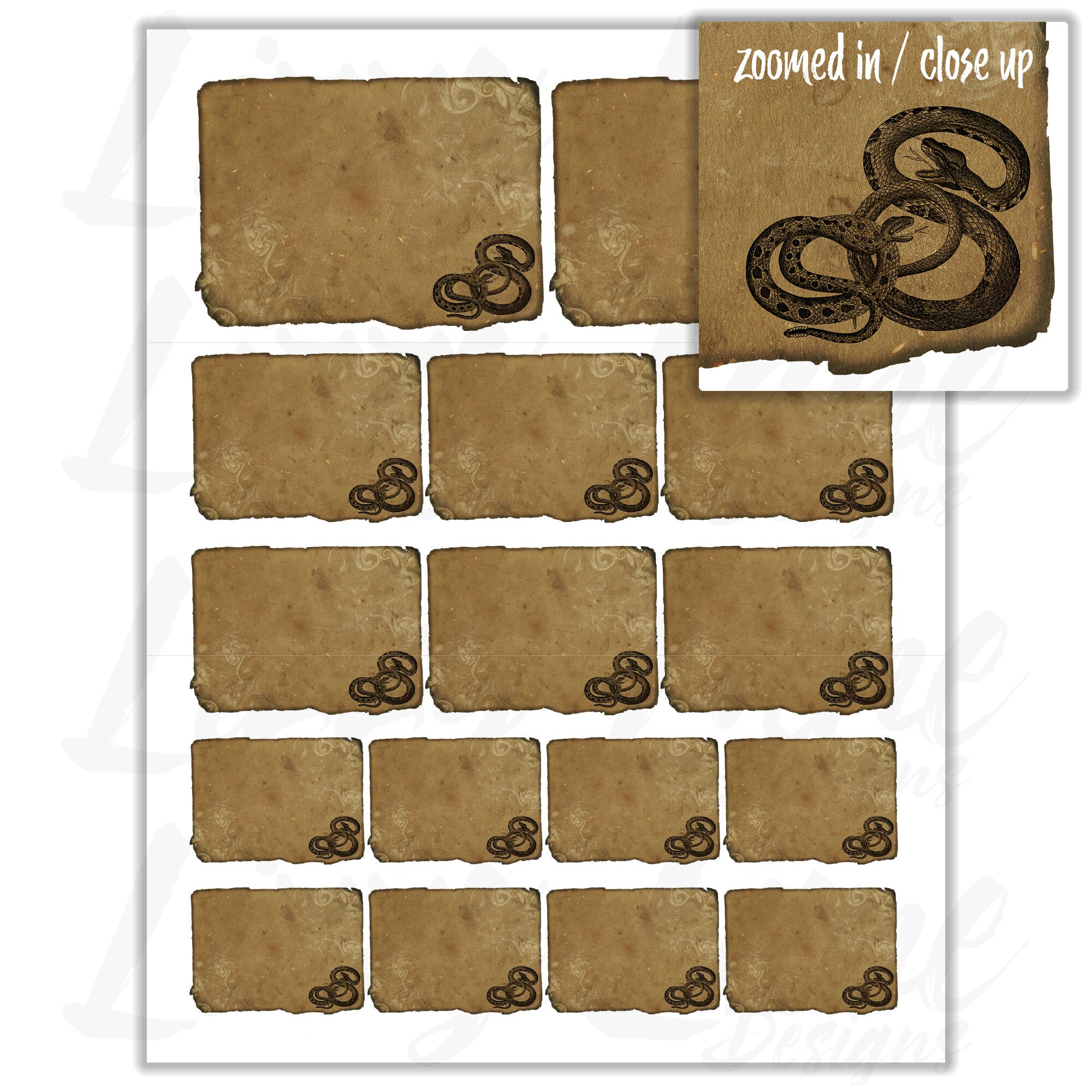 Apothecary Labels With Snakes Serpents Printable Collage - Etsy UK