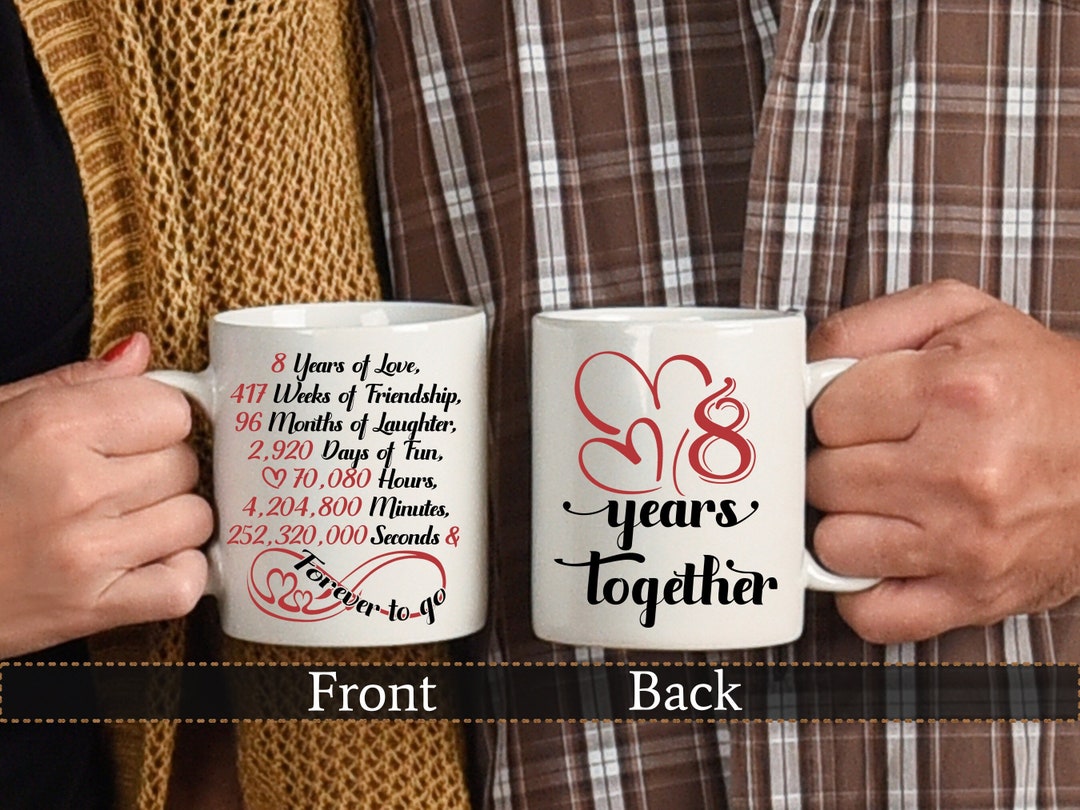 8th Anniversary Mug: 8 Years Together, Husband & Wife Gift - Etsy