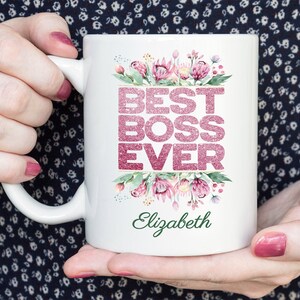 Personalized Boss Mug - Best Boss Ever Coffee Cup - Customized Name ...